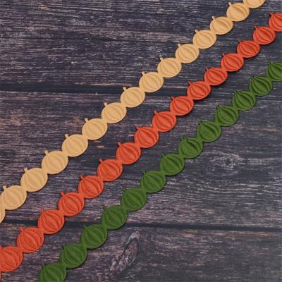 Cina 18mm*15y Ultrasonico Pumpkin Wired Ribbon per la decorazione di Halloween in vendita