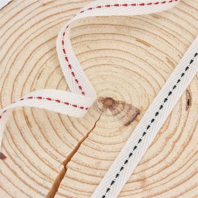 China 10mm*50y Cotton Stitched Edge Ribbon ISO9001 Custom Cotton Ribbon for sale