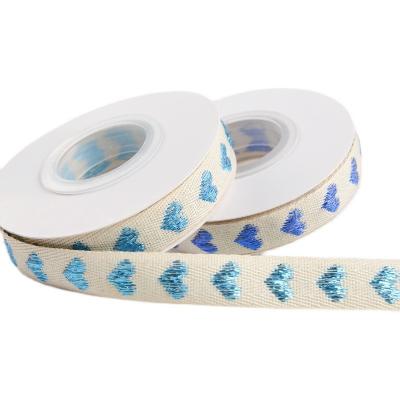 Cina 16mm*9m Heart Pattern Jacquard Nastro di cotone per accessori di abbigliamento in vendita