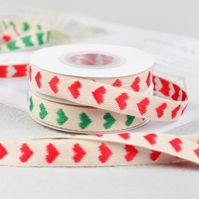 Cina 16mm*9m Heart Pattern Jacquard Nastro di cotone per accessori di abbigliamento in vendita