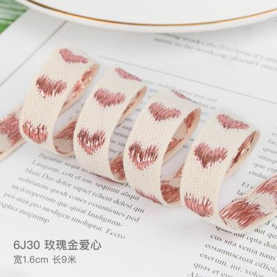Cina 16mm*9m Heart Pattern Jacquard Nastro di cotone per accessori di abbigliamento in vendita