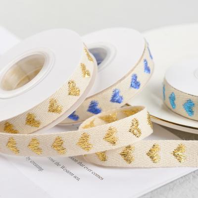 Cina 16mm*9m Heart Pattern Jacquard Nastro di cotone per accessori di abbigliamento in vendita