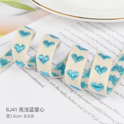 Cina 16mm*9m Heart Pattern Jacquard Nastro di cotone per accessori di abbigliamento in vendita
