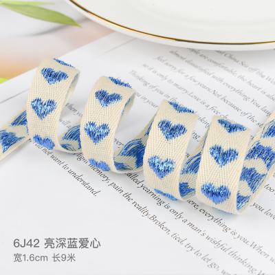 Cina 16mm*9m Heart Pattern Jacquard Nastro di cotone per accessori di abbigliamento in vendita