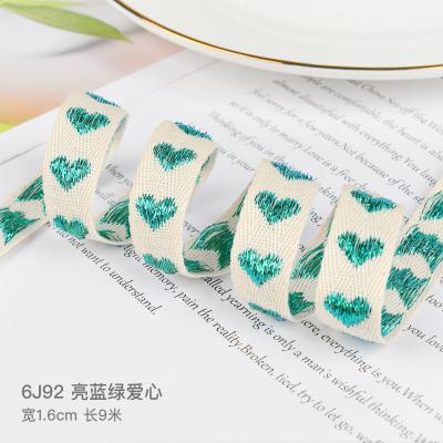 Cina 16mm*9m Heart Pattern Jacquard Nastro di cotone per accessori di abbigliamento in vendita