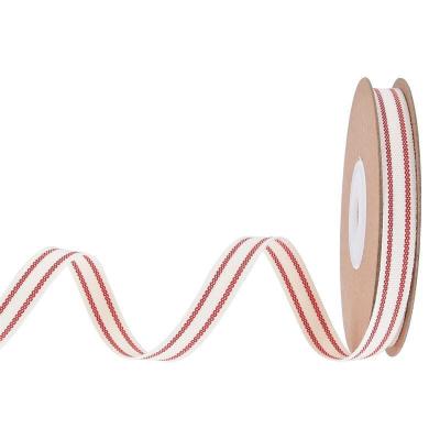 Cina 10mm-38mm*10y Black And Red Striped Cotton Ribbon per imballaggio regalo e accessori per abbigliamento in vendita