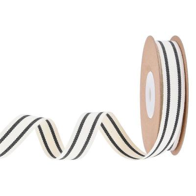 Cina 10mm-38mm*10y Black And Red Striped Cotton Ribbon per imballaggio regalo e accessori per abbigliamento in vendita