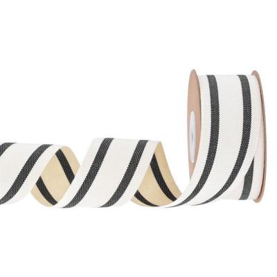 Cina 10mm-38mm*10y Black And Red Striped Cotton Ribbon per imballaggio regalo e accessori per abbigliamento in vendita