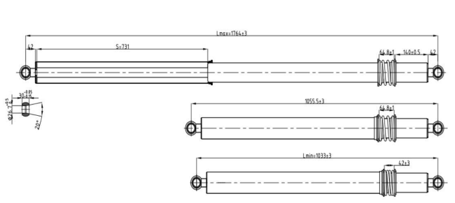 U21C Wind Resistance Damper dimensional diagram and specifications