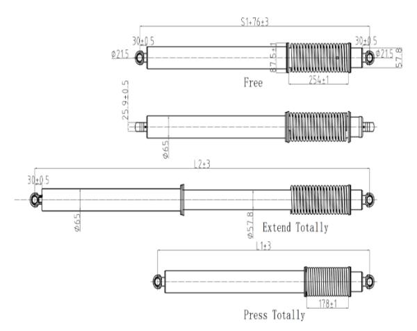 Quality Hydraulic Solar Damper For Tracker 10000N Damper For Solar Tracking Systems for sale