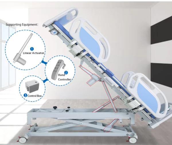 Quality Heavy Duty 8000N Low Noise Linear Actuator 12V 24V IP65 for Medical Hospital Bed for sale