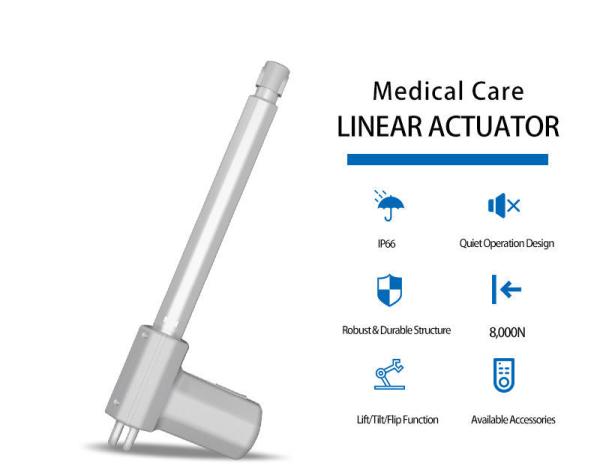 Quality 12V 24V Dual Voltage Low Noise 8000N IP65 Linear Actuator for Electric Hospital Bed for sale
