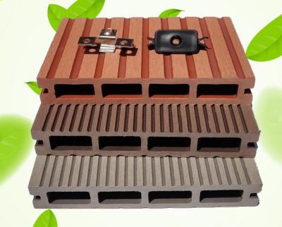 China Factory direct square hole round hole solid plastic wood floor outdoor garden landscape engineering wood plastic floor for sale
