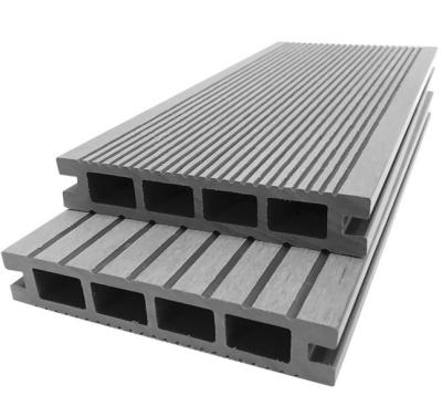 China 146*31 hollow plastic wood floor outdoor without deformation diy high density pe wood plastic board park ecological wood for sale