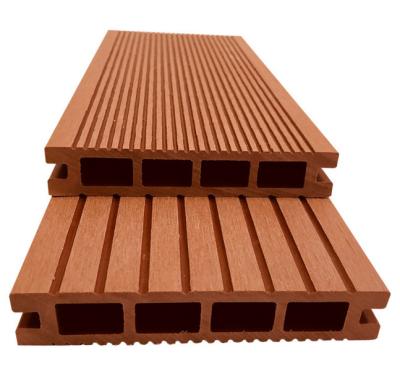 China Supply hollow grooved plastic wood floor 135*25 outdoor swimming pool anti-skid floor environmental protection recycled for sale
