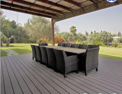 China Environmentally friendly ecological wood WPC wood plastic hollow floor 140*25 outdoor construction engineering for sale
