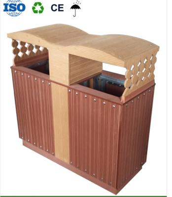 China Outdoor park trash can Environmentally friendly composite plastic wooden box Outdoor indoor trash can for sale