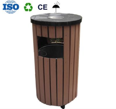 China Environmentally friendly composite plastic wooden box Outdoor park trash can for sale