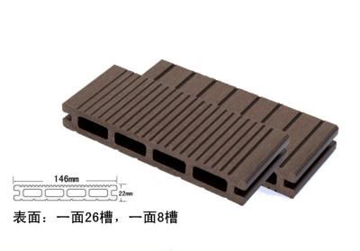 China wood plastic floor Outdoor plastic wood flooring   Pe plastic wood flooring outdoor solid hollow wood plastic material for sale