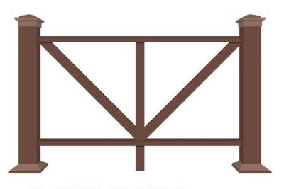 China WPE plastic wood fence Factory supply Environmental protection plastic wood guardrail, high quality and low price for sale