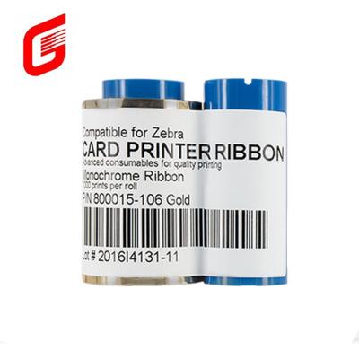 Cina Compatibile tipo nastro Zebra 800015-106 Oro per P330i 430i Stampa di schede 1000 immagini in vendita