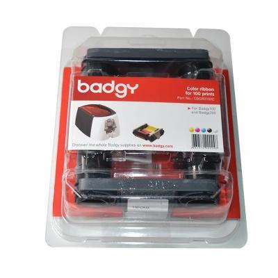 Cina Badgy100/200 Card Printer Evolis CBGR0100C YMCKO Ribbon per professionisti e stampa in vendita