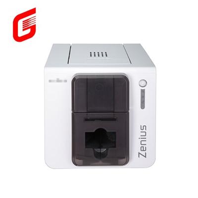 China High Speed Kleur YMCKO Evolis Zenius Eenzijdige PVC-ID-kaartprinter voor CR80-kaarten Te koop