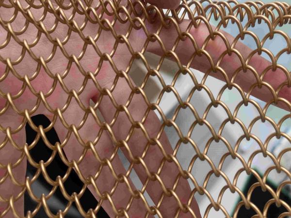 Rideau décoratif de cuisson en Mesh Shiny Silver Metal Coil de fil de vernis