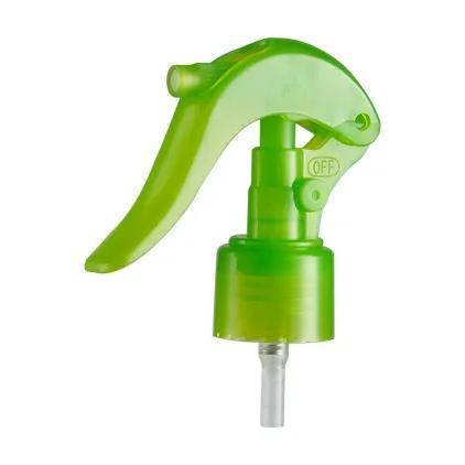Quality Transparent Green Mini Trigger Sprayer Ribbed Closure Precise 0.05ml Trigger Spray Cap for sale