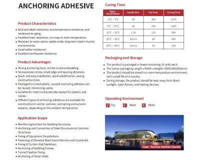 Cina Adesivo epossidico anti-invecchiamento MT-390 per ancoraggio/ancora chimica/ETA in costruzione in vendita