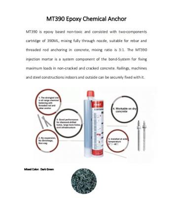 China 390ml Injectiechemische Anker Epoxy Kleefmiddel voor binding en snel droog waterdicht Te koop