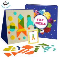 China 9 Basic Felt Geometric Shape Puzzles Creative Thinking Felt Animal Stickers CMYK Printing for sale