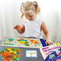 China Toddlers Felt Puzzles STEM Activity Book For Geometric Imagination Trainning for sale