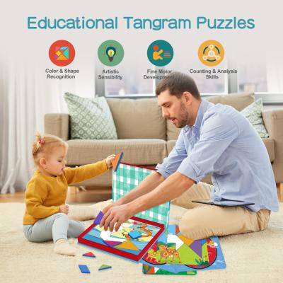 China Enigmas geométricos do Tangram da cognição de EVA Games Preschool Educational Toys do curso para crianças à venda