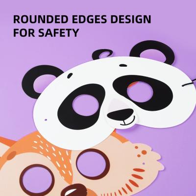 Cina Maschera di carta animale della festa in costume DIY 8 pezzi per la giungla della fattoria dello zoo di coccole in vendita