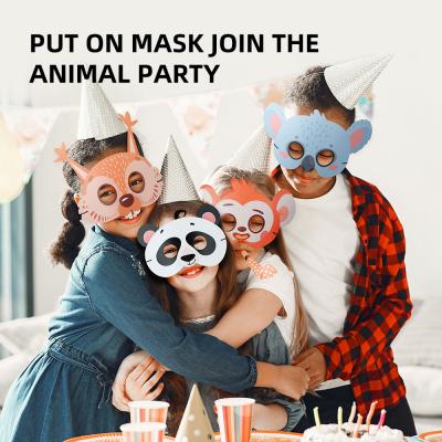 Cina Maschera di carta animale della festa in costume DIY 8 pezzi per la giungla della fattoria dello zoo di coccole in vendita