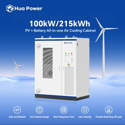 China Hua Power OEM ODM BESS Air Cooling 100kW/215kWh LiFePO4 Lithium Ion Battery Solar PV Battery Energy Storage Container System for sale