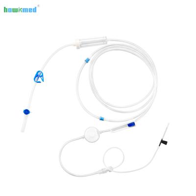 China Hawkmed Factory Wholesale Medical Grade Polyvinyl Chloride (PVC) Silicone Intravenous Infusion Set Disposable Precision Filter Infusion Set For Pumps With Needle for sale