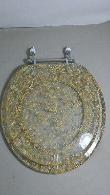 China gold leaf polyresin toilet seat  cover,decorate toilet seat,transparent toilet seat for sale