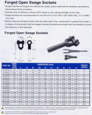 China High Tension Us Type Grooved Closed Wire Rope Socket Open Forged Swage Socket Sliver for sale