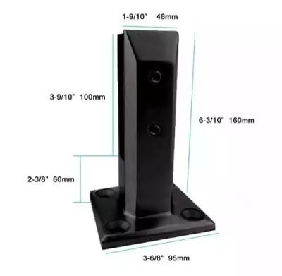 China Precision Investment Casting Matte Black Square Glass Spigot for Stainless Steel Balustrade Glass Railing for sale