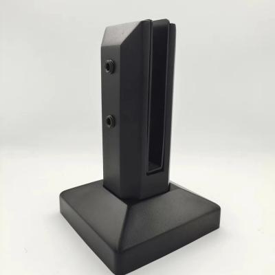China Precision Investment Casting Matte Black Square Glass Spigot for Stainless Steel Balustrade Glass Railing for sale