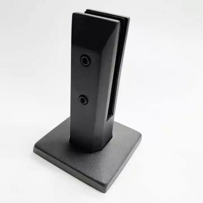 China Precision Investment Casting Matte Black Square Glass Spigot for Stainless Steel Balustrade Glass Railing for sale