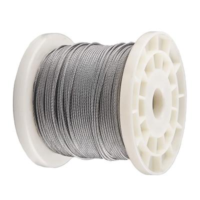 China 7x7 Galvanized Steel Aircraft Cable 1.6mm Diameter Wire Rope for Industrial Crane Only for sale