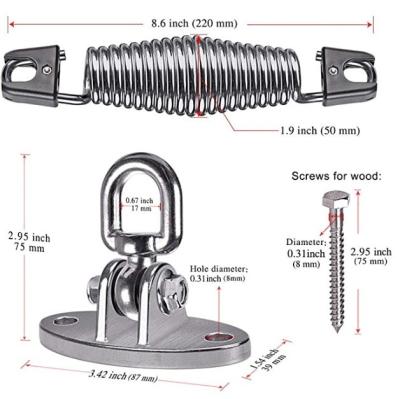 China Swing Hangers and Springs Hanging Kit Heavy-Duty 304 Stainless Steel for Hammocks for sale