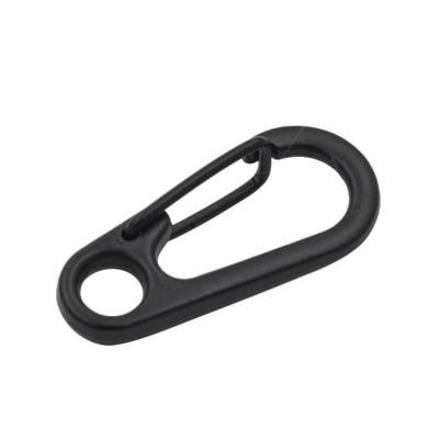 Chine Mini carabiner en alliage de zinc noir à crochets, porte-clés, bague à ressort pour équipement minier à vendre