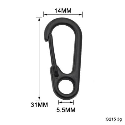 China Black Zinc Alloy Mini Carabiner Snap Hook Key Chain Ring Spring for Mining Equipment for sale