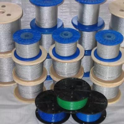 Cina Forte PVC rivestito 304 filo di acciaio inossidabile per la linea di abbigliamento e la trazione in vendita