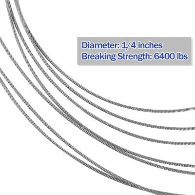 Cina 1/4 Cavo in acciaio inossidabile con 7x19 fili di costruzione Corpo tensione di rottura 600 lb in vendita