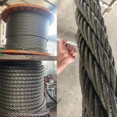 Cina Cable di acciaio galvanizzato 5mm 48mm 6x36 WS IWRC Steel Core Ground Wire Crane Wire Rope in vendita